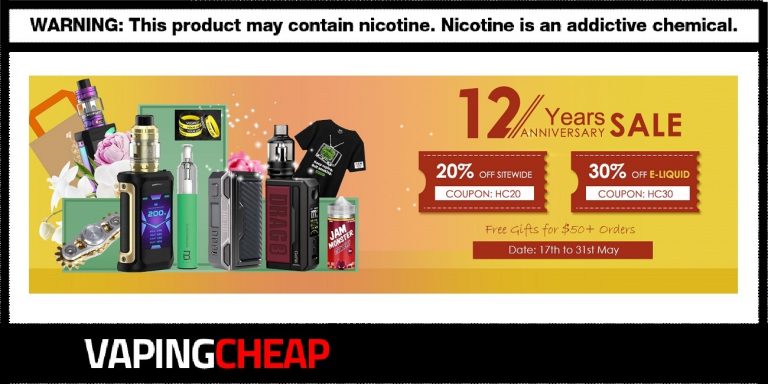 HealthCabin 12 Year Anniversary Sale! 20% Off Site-Wide - Vaping Cheap ...
